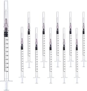 Amazon.com: 100 Pack 1ml 27Ga Lab Syringe Tools, Individually Packed : Industrial & Scientific