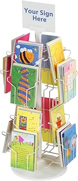 Amazon.com : Greeting Card Display Rack with Sixteen 5 x 7 Tiered ...