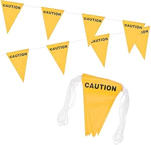 Amazon.com: PATIKIL 37ft Pennant Banner Flags, Caution Warning Flagging ...