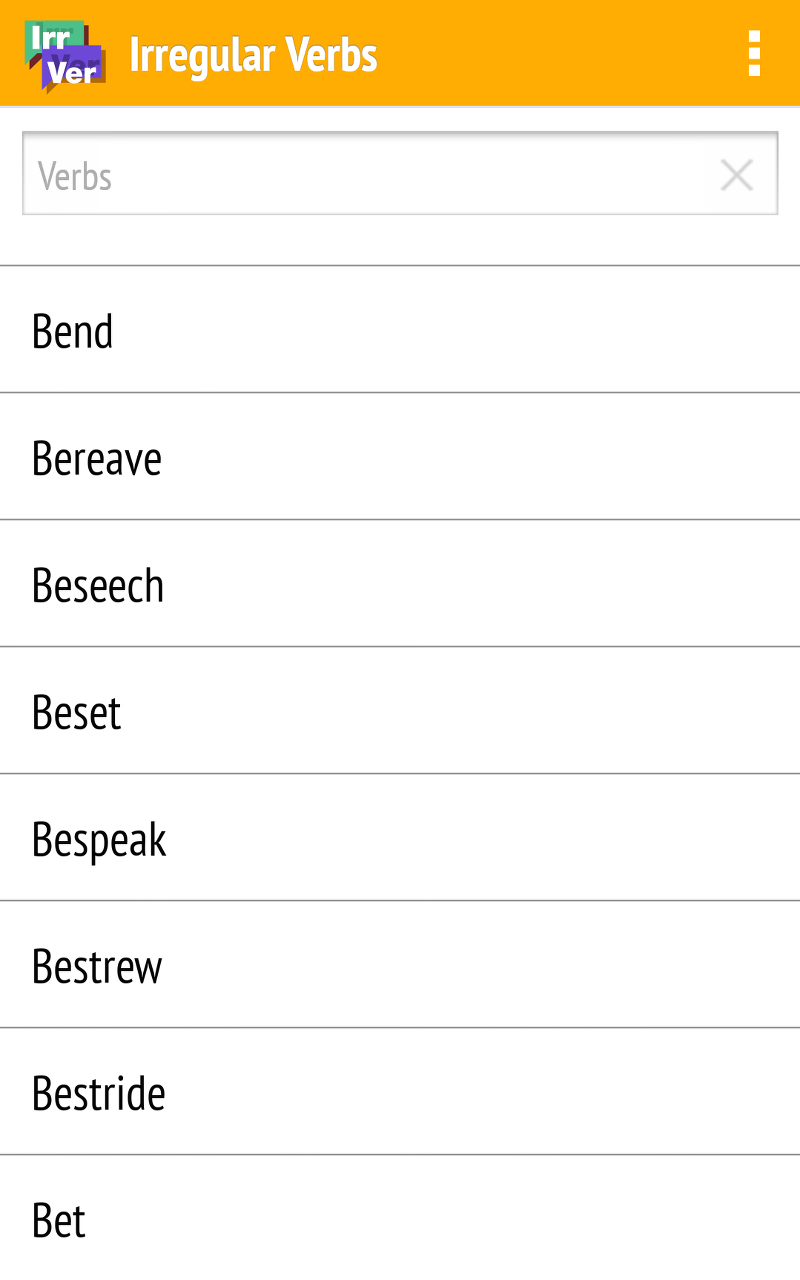 English Irregular Verbs - App on Amazon Appstore