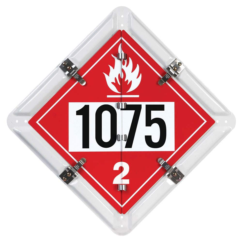 Class 2 Flammable Gas UN 1075 Aluminum Flip Placard, 1-Legend, Numbered ...