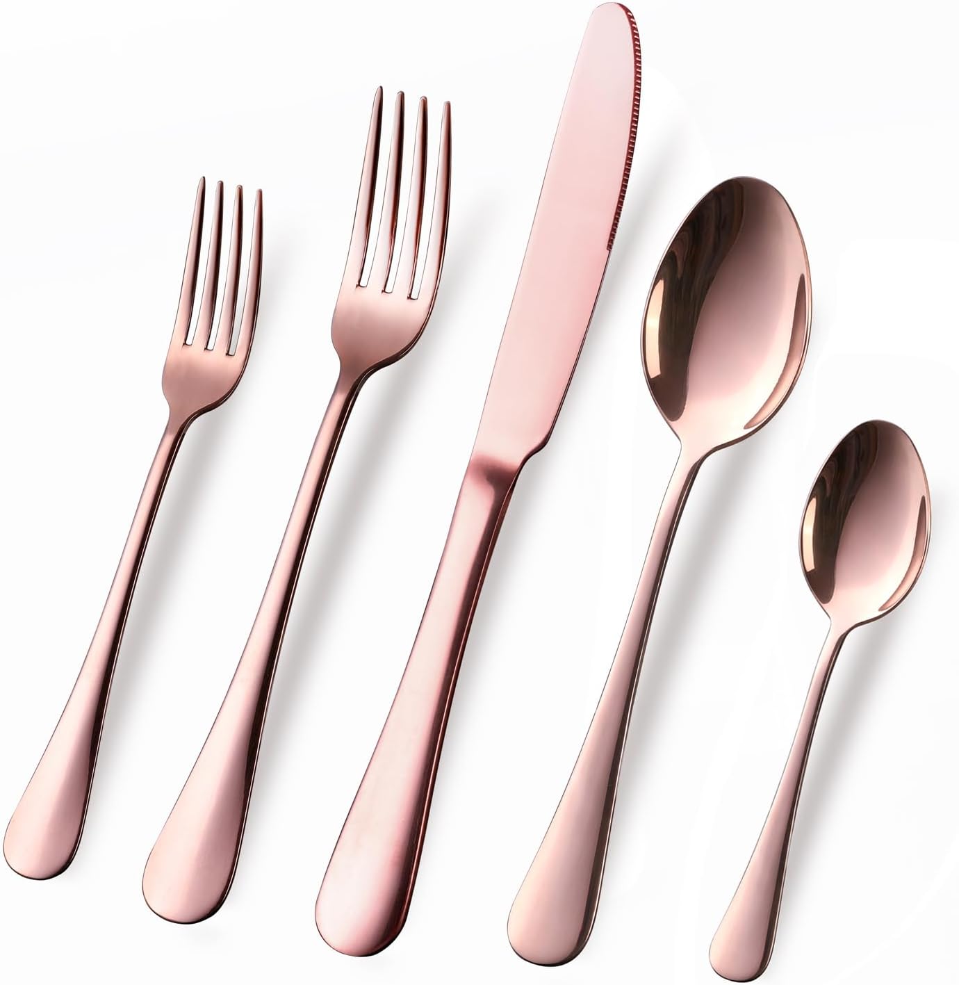 Amazon.com | Lekoton 20 Piece Gold and Pink 18/0 Flatware Utensil Set ...