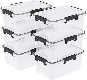 Amazon.com: Leendines 6 Packs 10 Liters Clear Containers with Sealed ...