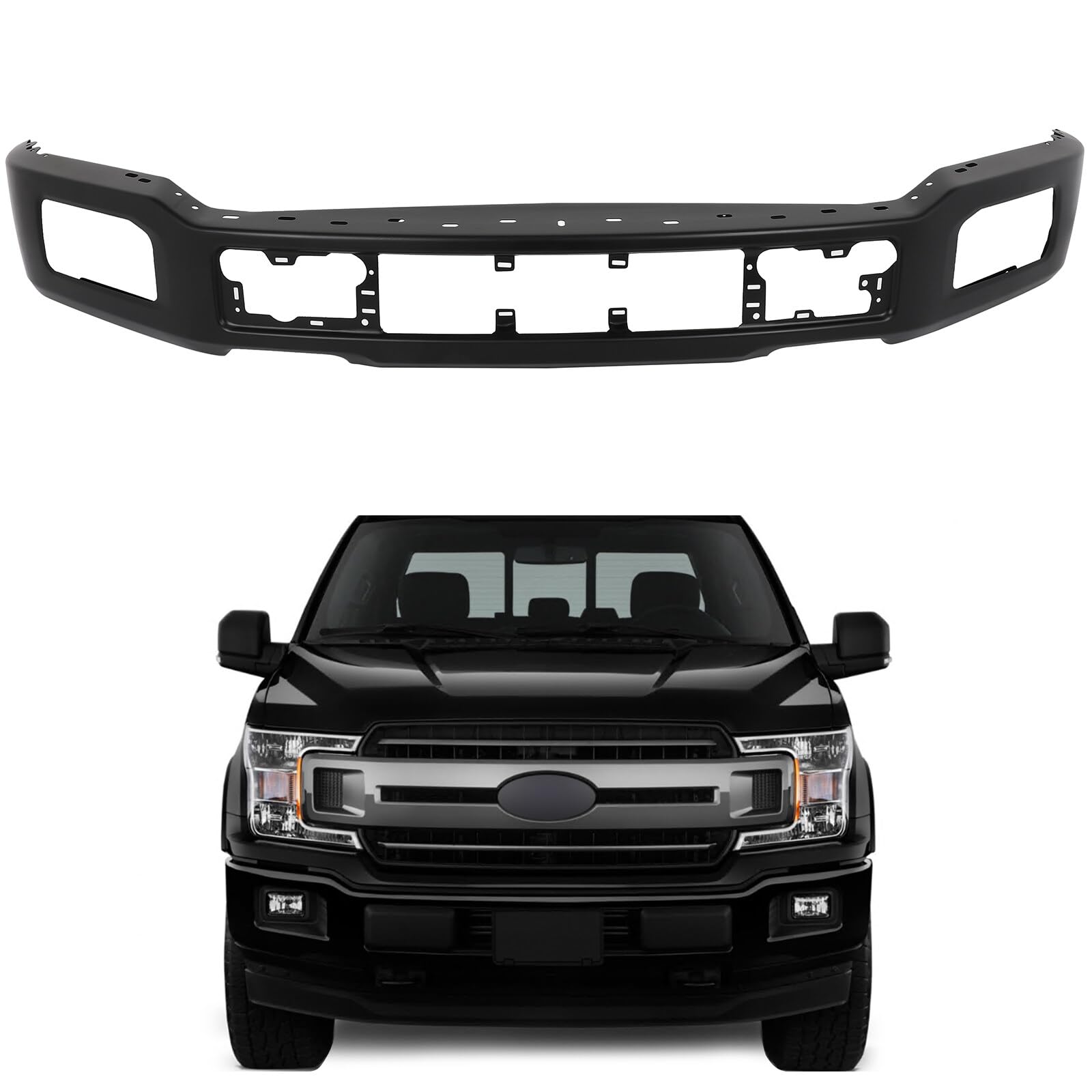 Amazon.com: ZSPART Front Bumper Replacement Fit For Ford For F-150 2018 ...