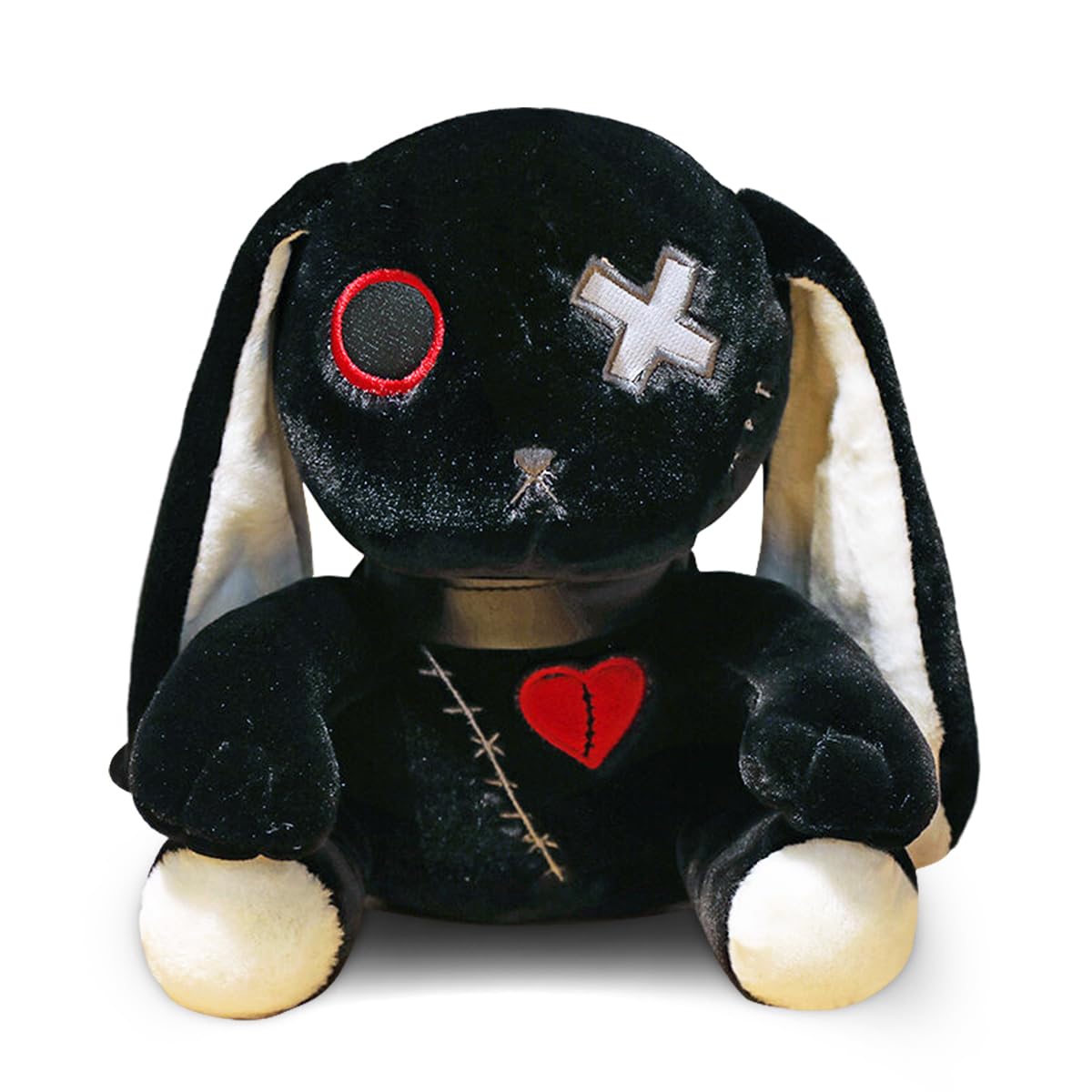 Creepy Goth Bunny Plush, 12 inch Crazy Rabbit Plushie Toys, Long Ears ...