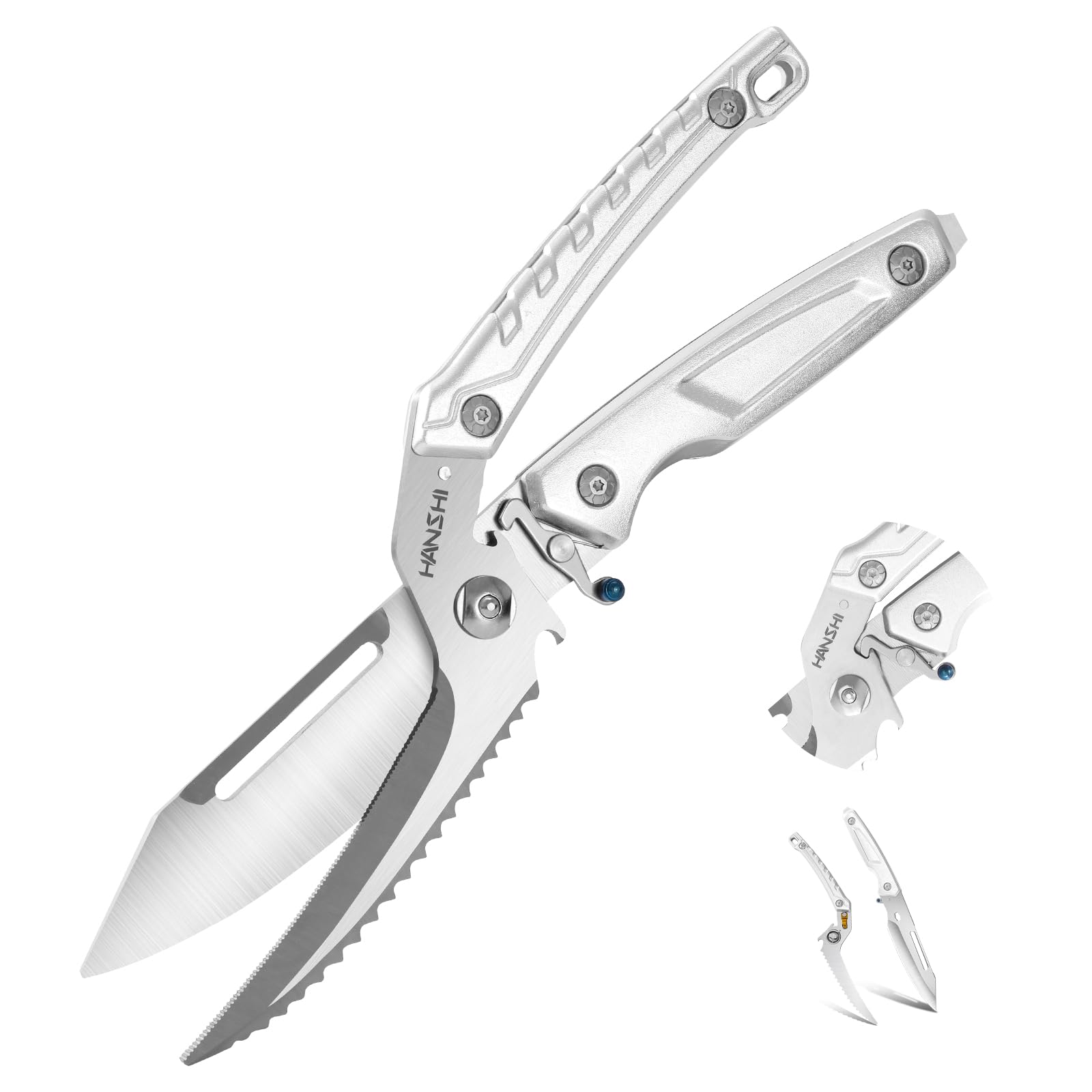 Amazon.com: HANSHI Detachable Poultry Shears for Food Cutting Heavy ...