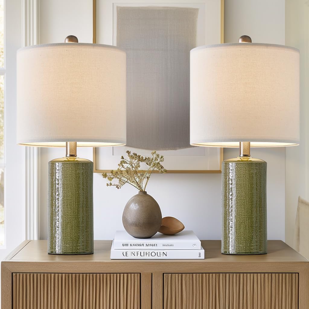 G-SAFAVA 20.25" Small Table Lamps Set of 2 Modern Ceramic Lamps for ...