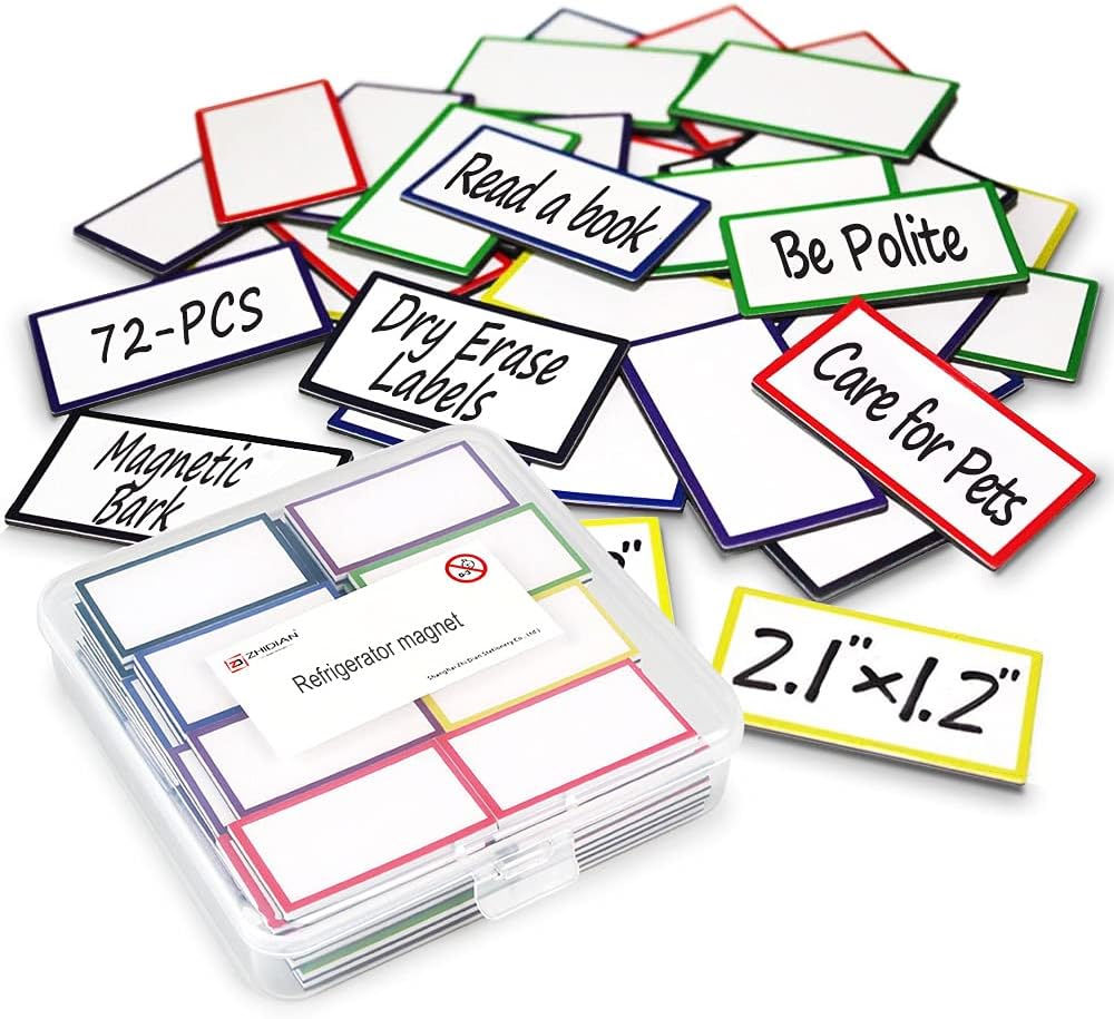 Amazon.com : Mini Skater 54Pcs Small Dry Erase Magnetic Labels 1 x 3 ...