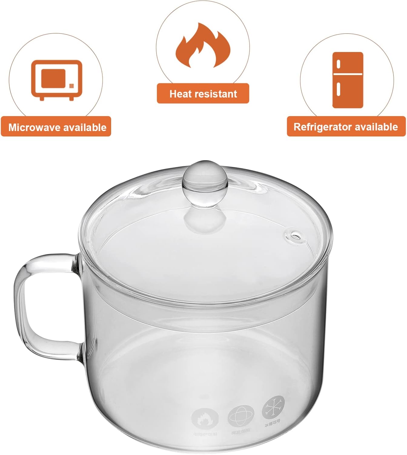 Heat Resistant Stovetop Pot, Borosilicate Glass Cooking Pot Clear Glass ...