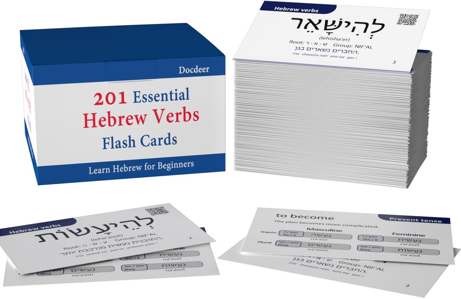 Amazon.com: 201 Basic Hebrew Verbs Flash Cards - Biblical Educational ...