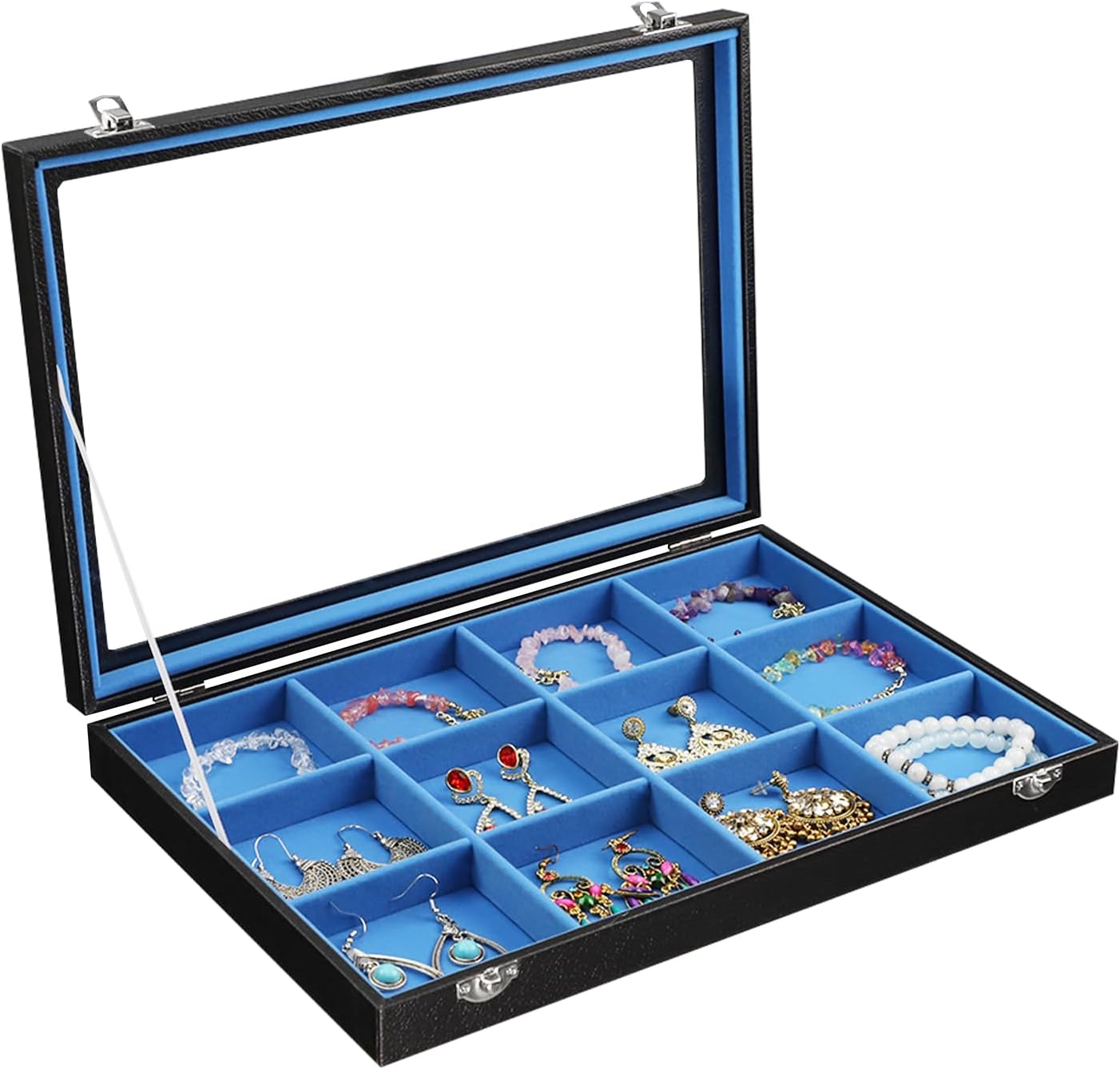 Amazon.com: Stratalife Jewelry Organizer Bracelet Holder 12 Grid Tray ...