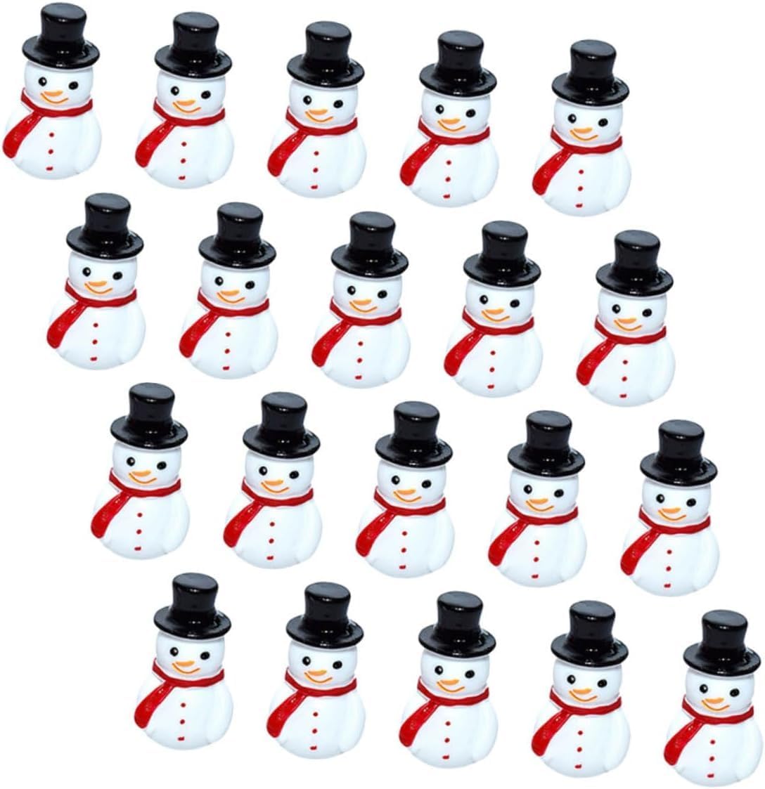Amazon.com: Leozzo Christmas Miniature Snowman Figurines,20pcs Snowman ...