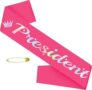 Amazon.com: President Sash - Hot Pink with Glitter Lettering for Beauty ...