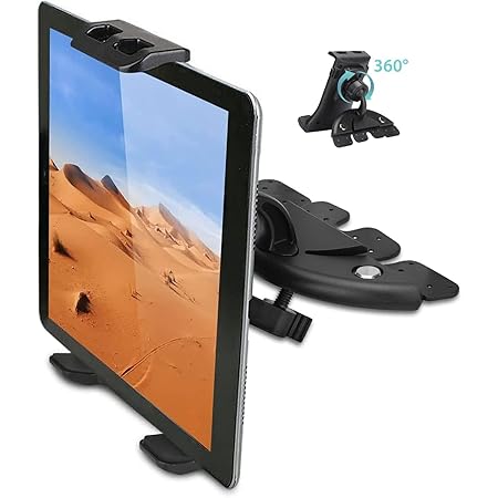 Cuxwill Car Mount CD Slot Tablet Holder for 4-13" iPad & Phone, 360 ...