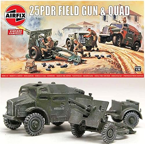 Airfix Quickbuild Vintage Classics 25PDR Field Gun & Quad 1:76 Military ...