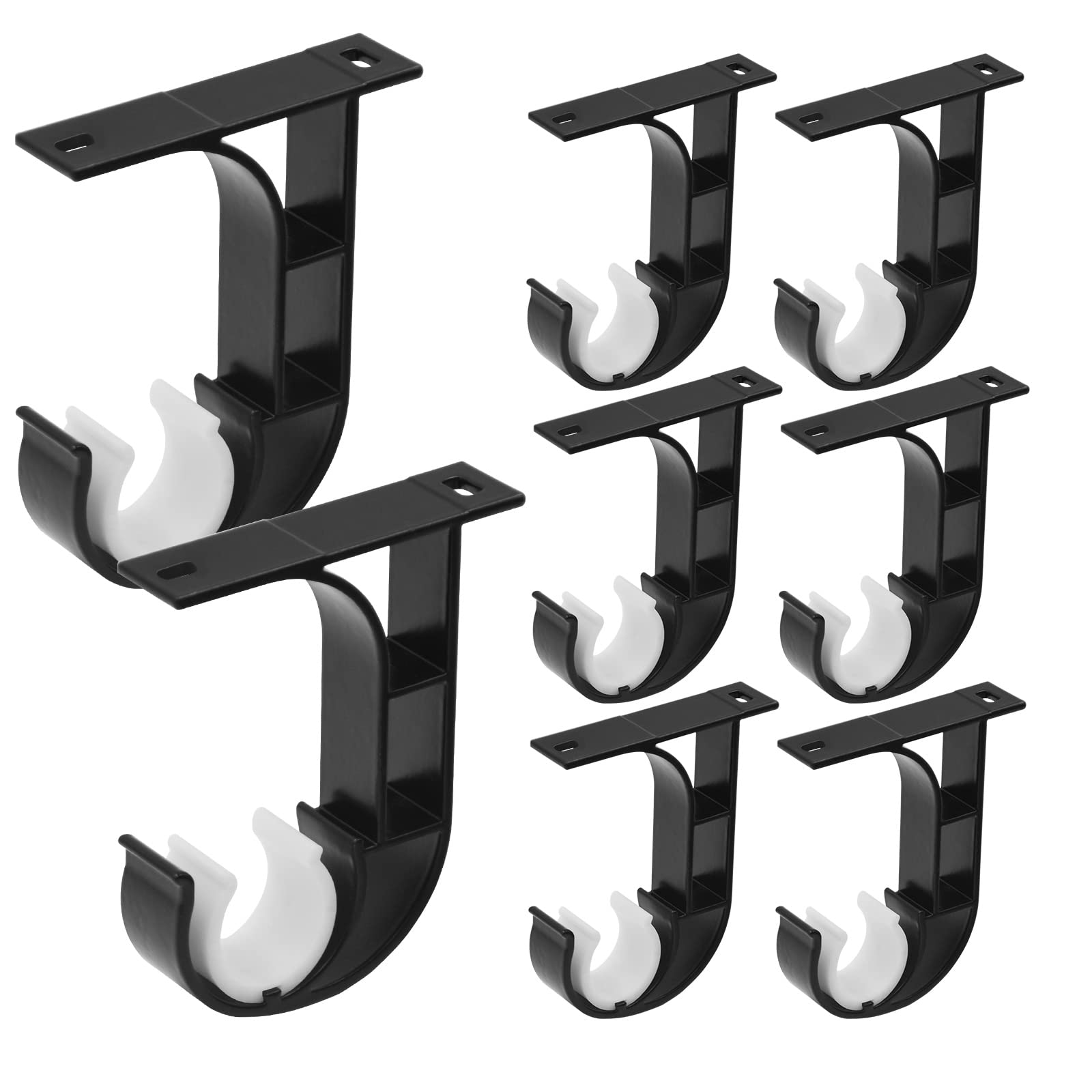 Snapklik.com : 8 Pack Ceiling Curtain Rod Brackets, Aluminum Black ...
