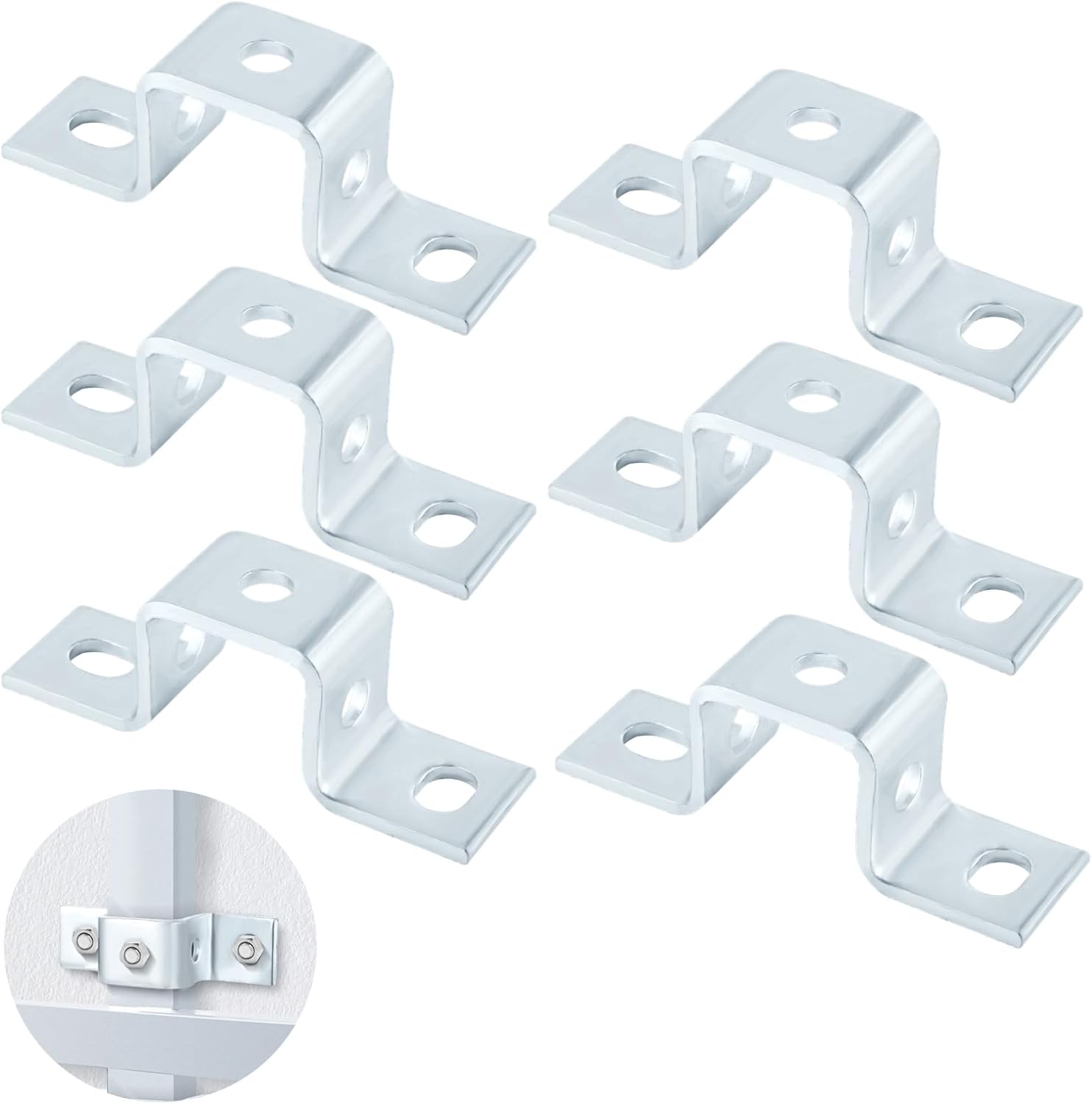 Amazon.com: 5-Hole U-Shaped Strut Connector Brackets, Fit for 1/2” Bolt ...