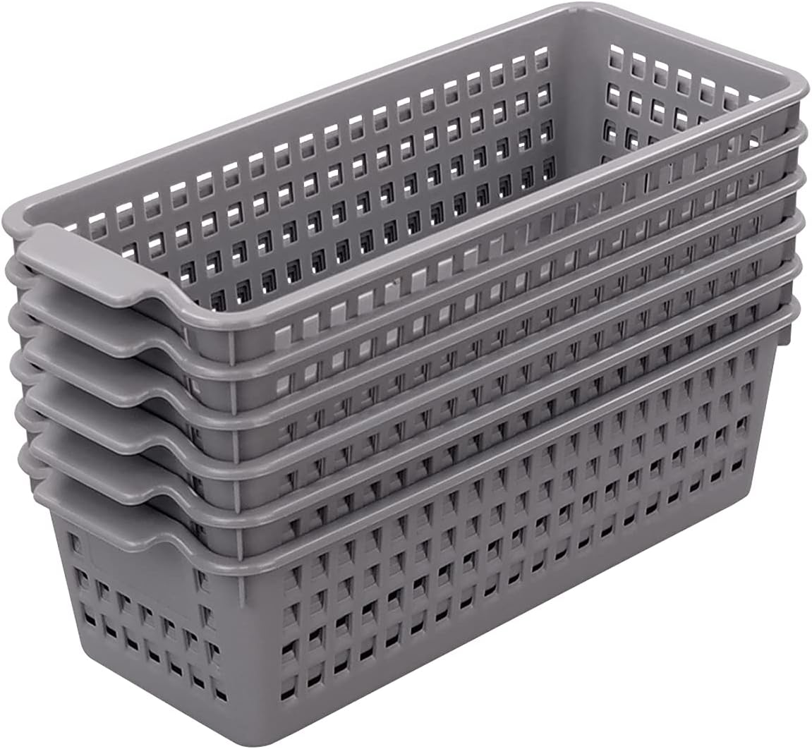 Amazon.com - Qskely 6-Pack Clear Plastic Storage Trays Basket for ...