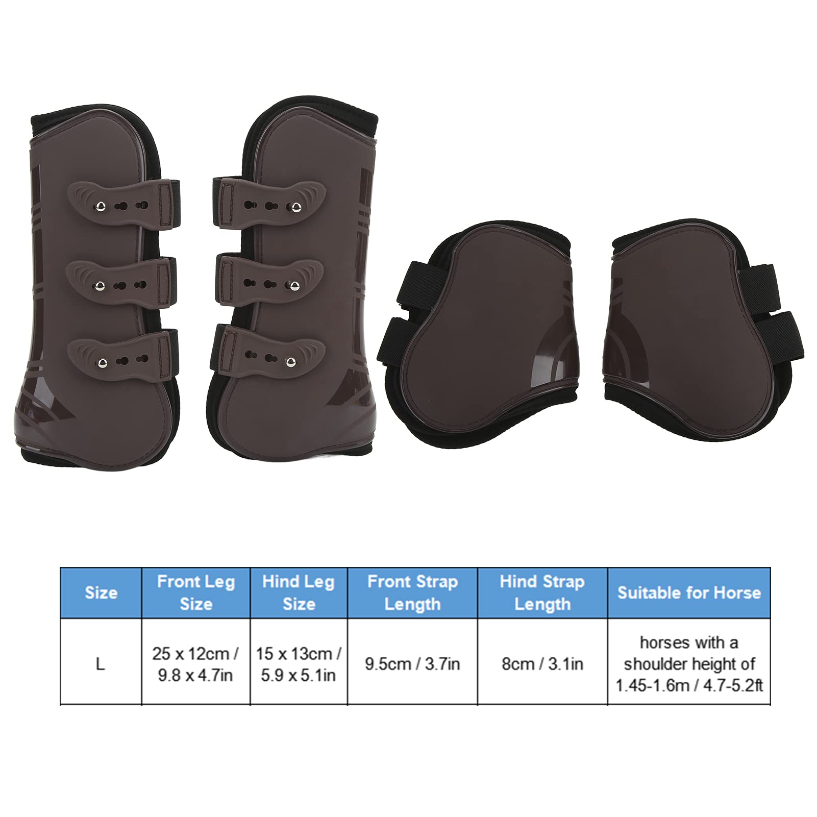 Equine Leg Protection 4-Piece Horse Boot Set - PU & Neoprene Tendon ...
