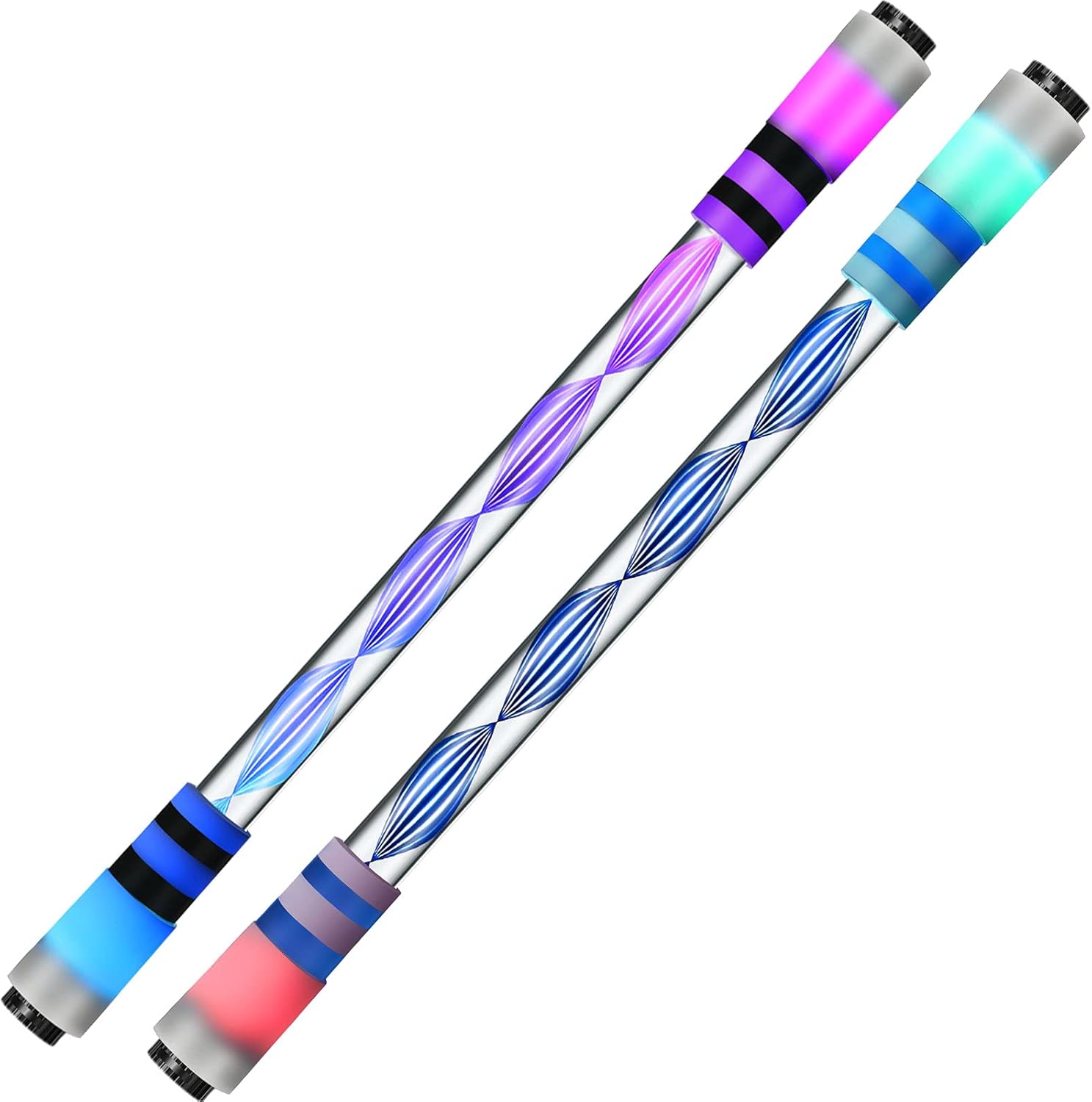 2 Pieces Spinning Rotating Pen LED Rolling Finger Rotating Pen Anti ...