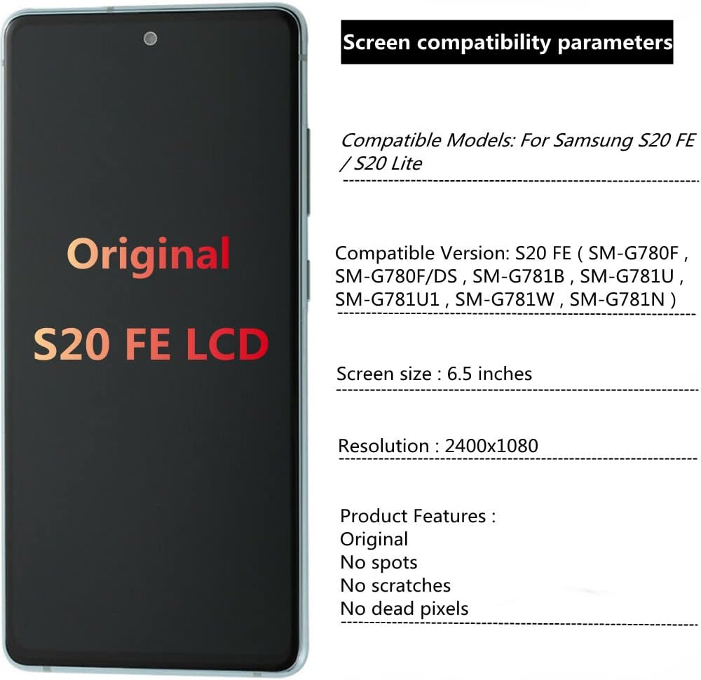 6.5" Original for Samsung Galaxy S20 FE G780F G78F/DS G780G G780G/DS ...