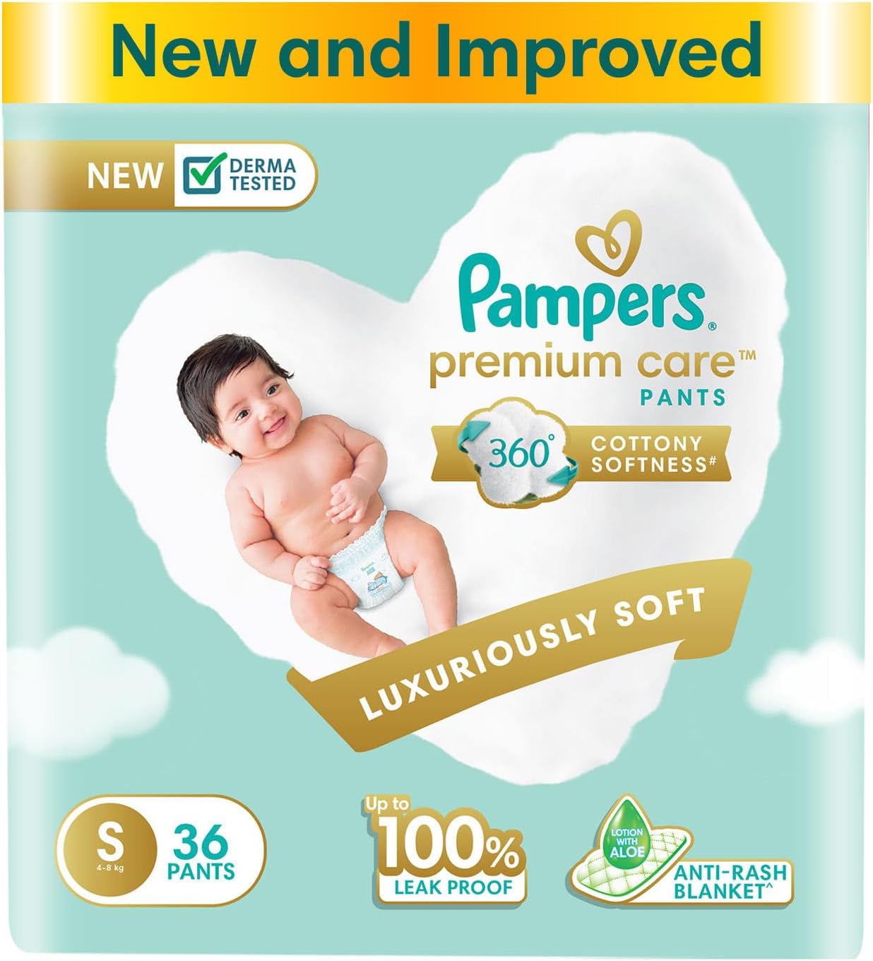 Buy Pampers Premium Care Pants Style Baby Diapers, Small (S) Size, 36 ...