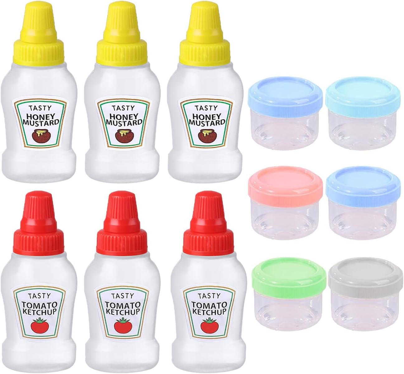 Amazon.com: 12 Pack Ketchup Bottle & Condiment Containers with Lids for ...