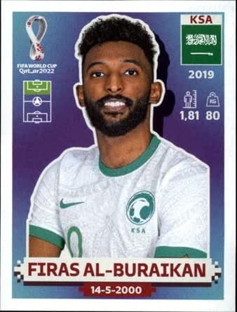Amazon.com: 2022 Panini World Cup Soccer Sticker #KSA18 Firas Al ...