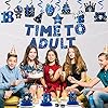 Amazon.com: WATINC 26pcs 18th Blue Black Birthday Banner Party ...