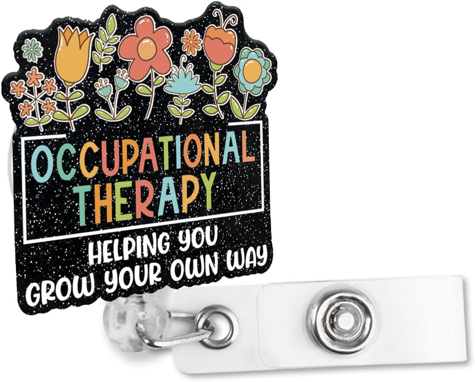 Amazon.com : Sixrip Occupational Therapy Retractable Glitter Badge Reel ...