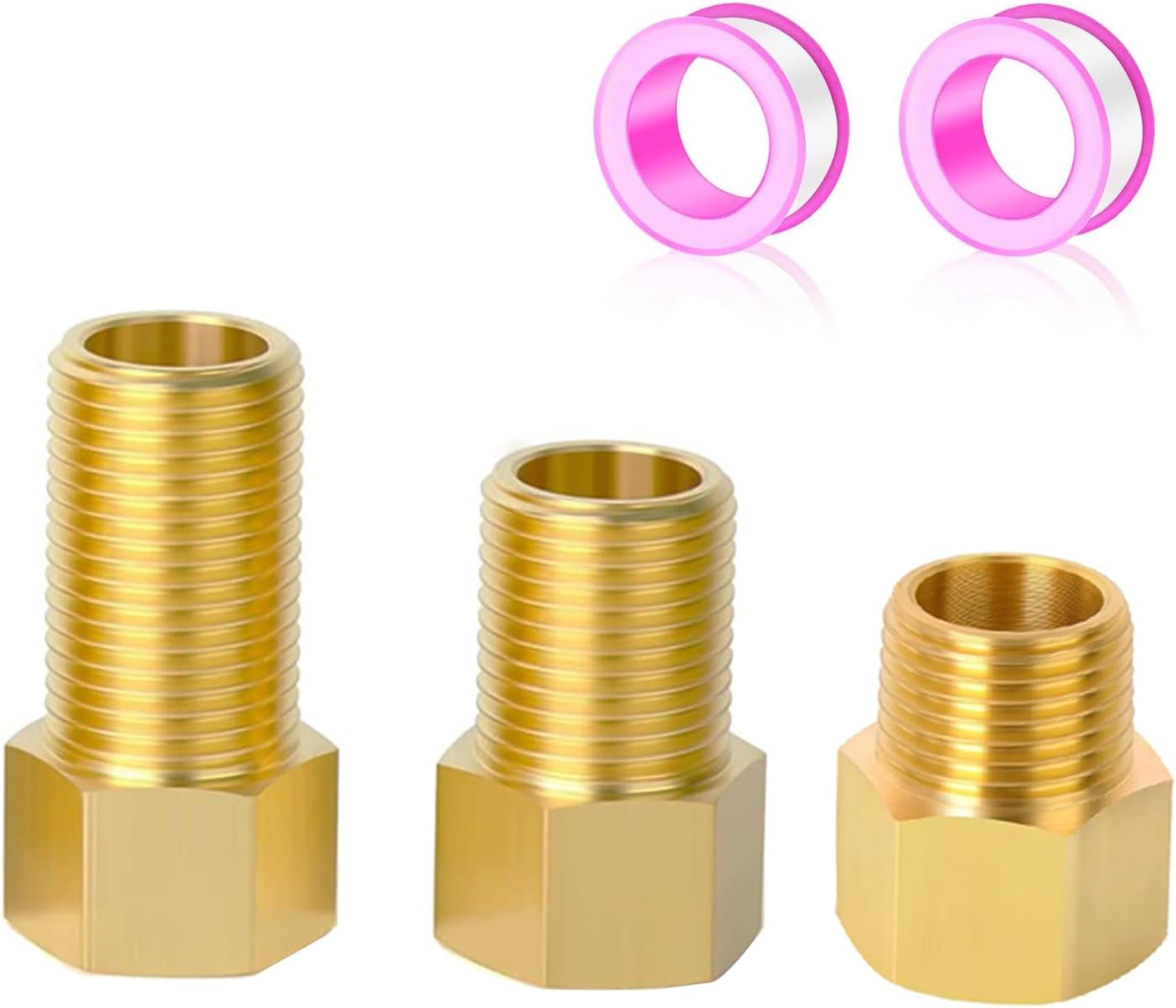 Amazon.com: Ousun 1/2" Male Female Adapter, 1/2 Inch Brass Hex Pipe ...