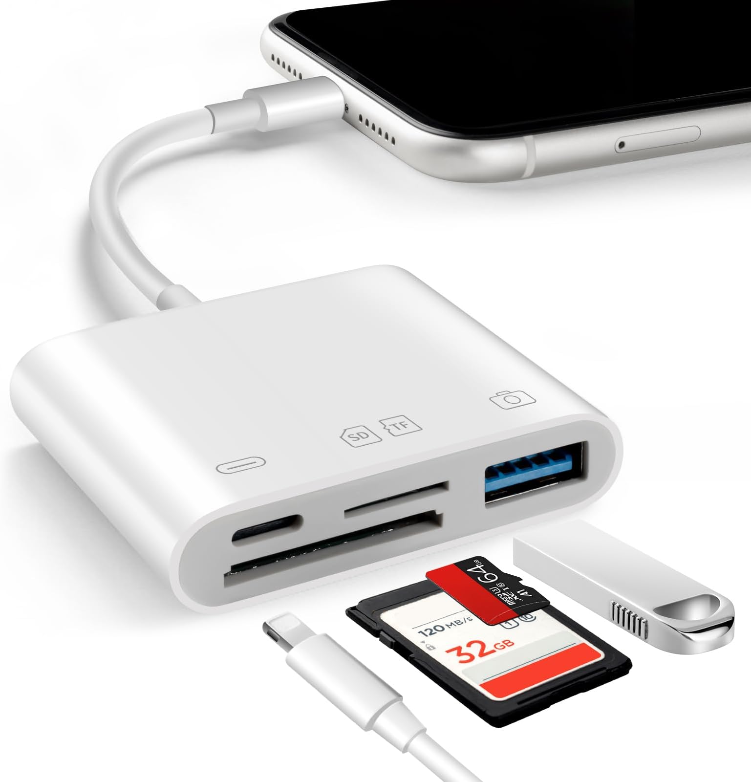 Amazon.com: Doumsic SD Card Reader for iPhone and iPad, Adapter for ...