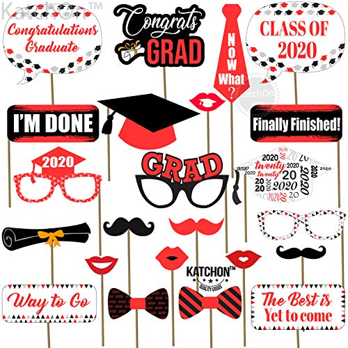 Buy Large Red Graduation Photo Booth Props 2021 - Pack of 23, DIY ...