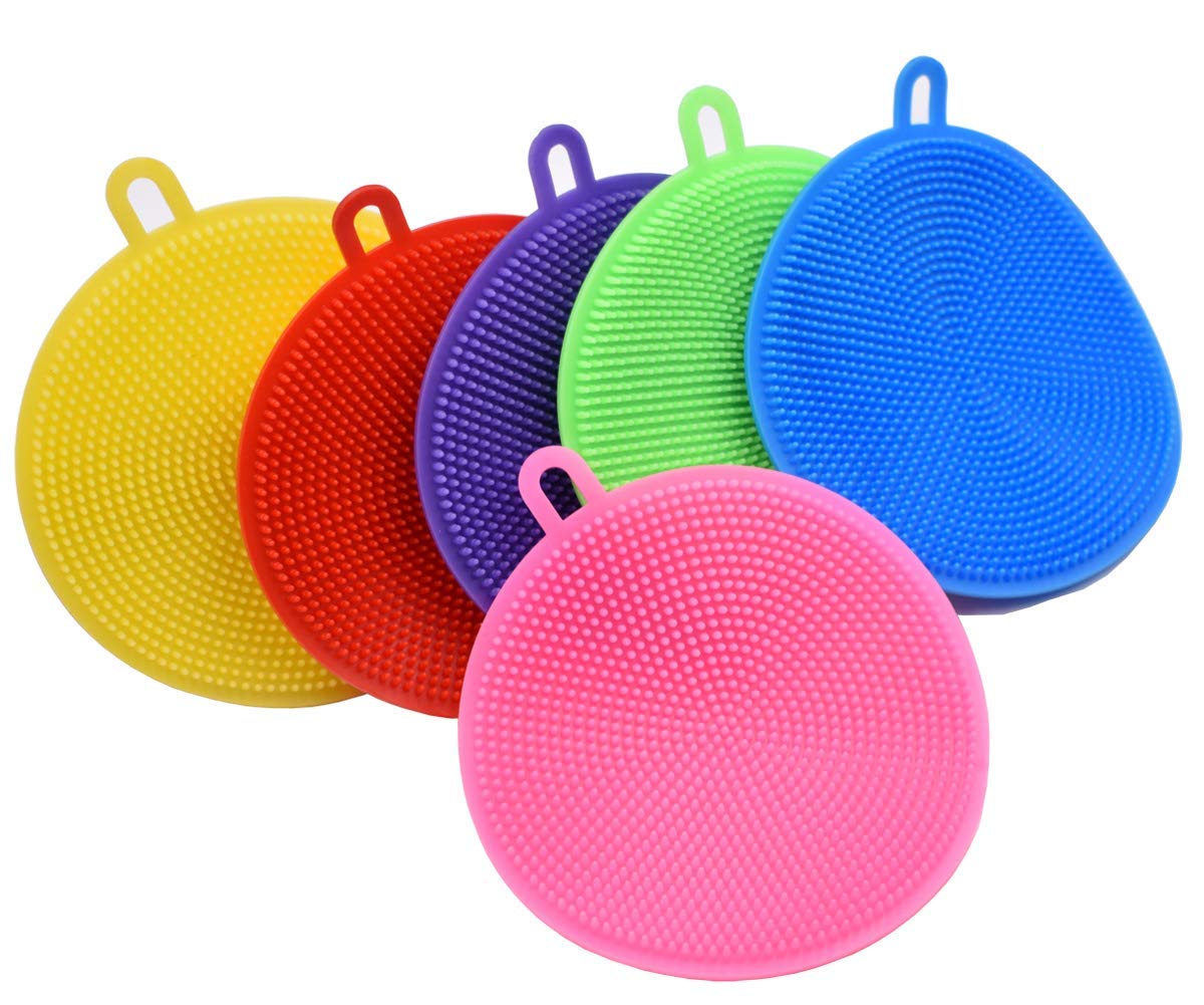 Okayji Silicone Multipurpose Washing Sponge Dish Scrubber Fruit and ...