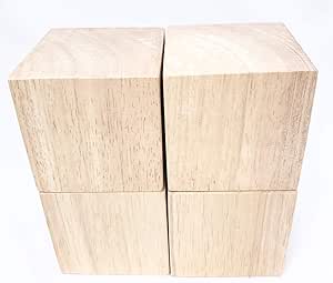 Amazon.com: 3 Inch Solid Wood Blocks Pack of 4