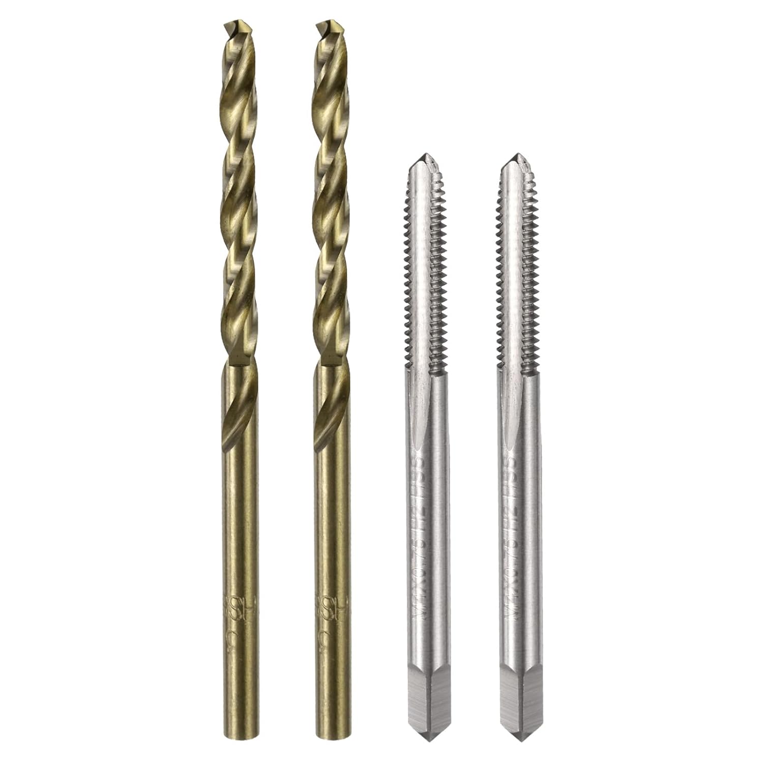 uxcell Metric Tap & Drill Bit Set, 2pcs M4 x 0.75 Straight Flute Thread ...