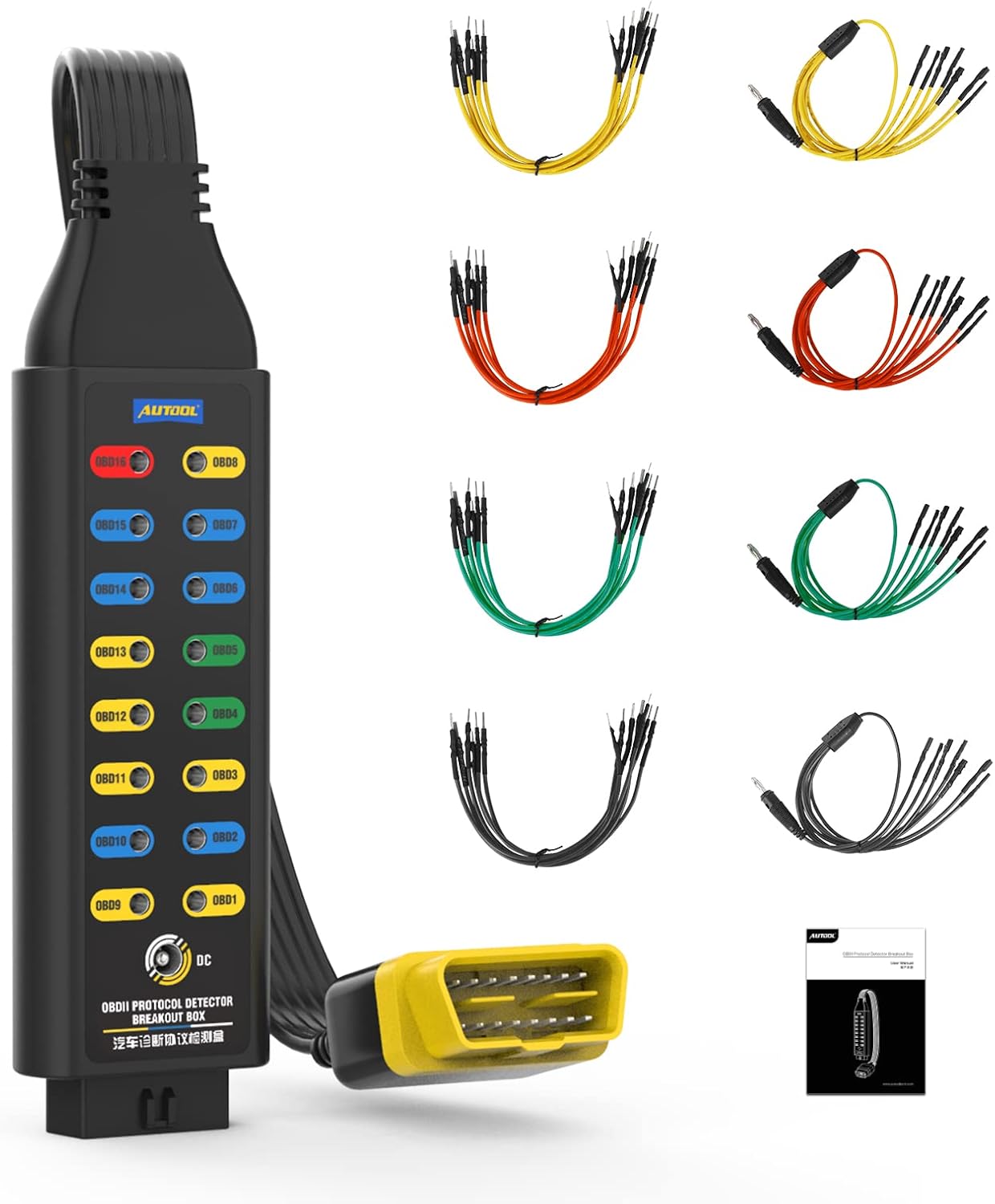 Amazon.com: OBD2 Breakout Box Automotive OBDII Protocol Monitor Car 16 ...