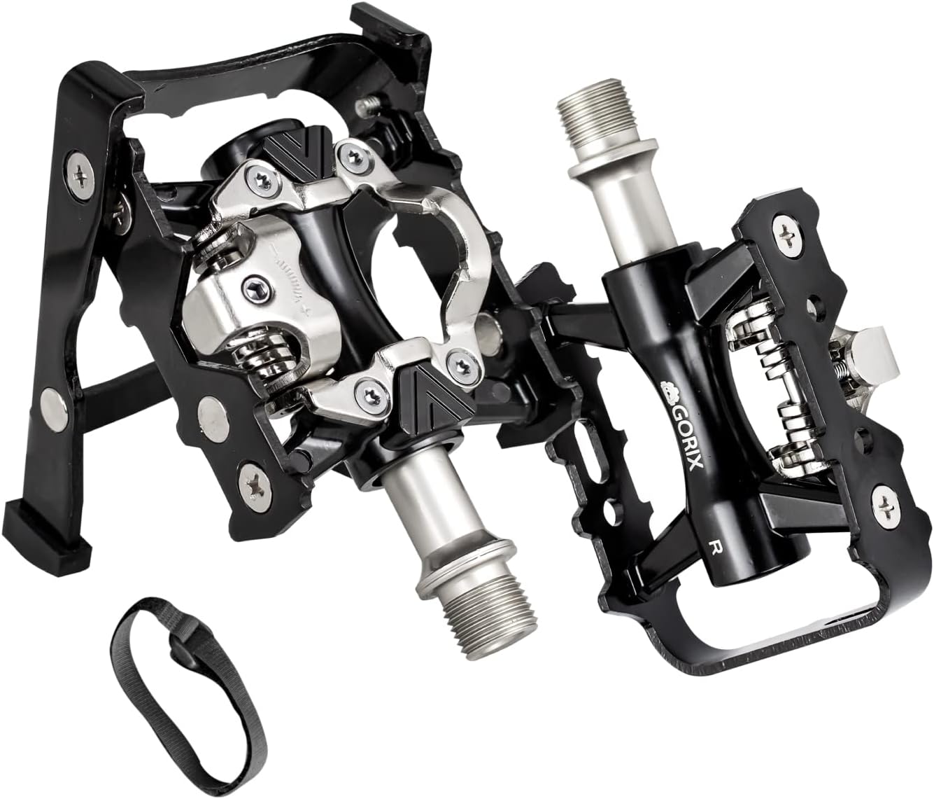 GORIX Pedales de bicicleta integrados con pedal de soporte de un lado plano Shimano SPD ...