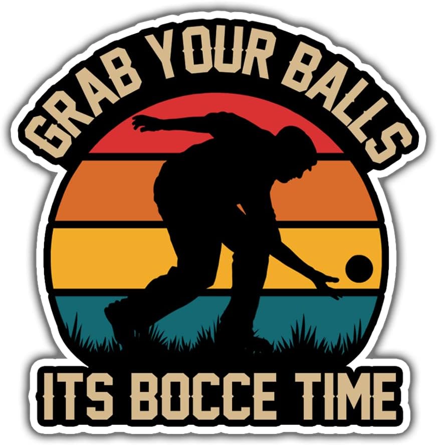 Amazon.com - TOPIMOON (3Pcs) Grab Your Balls Its Bocce Time Sticker ...