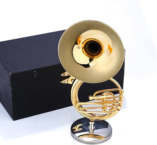 Amazon.com: Dselvgvu Miniature Sousaphone with Stand and Case Brass ...