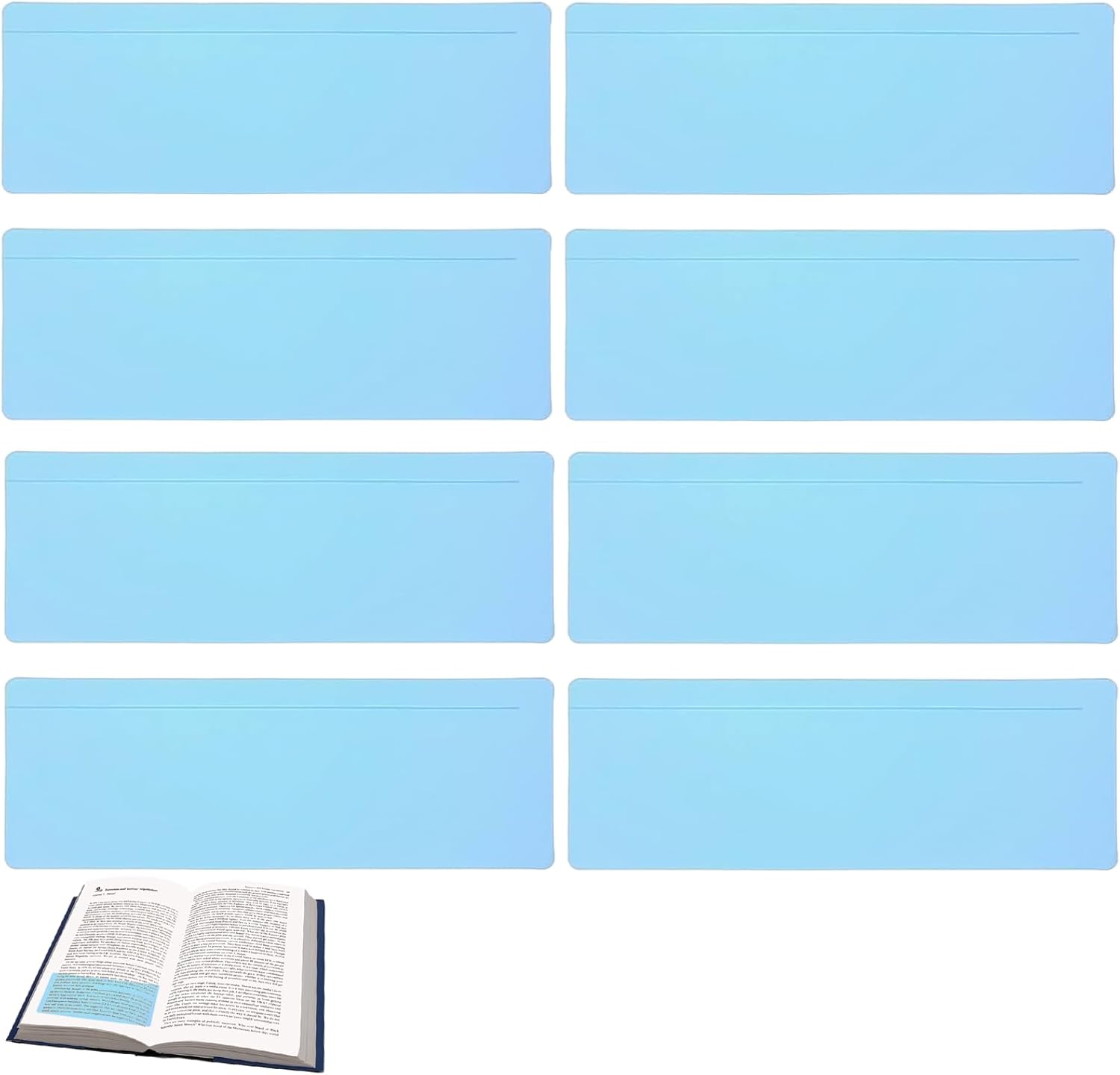 8Pcs Dyslexia Overlays Blue Guided Reading Strips, Colored Tracking ...