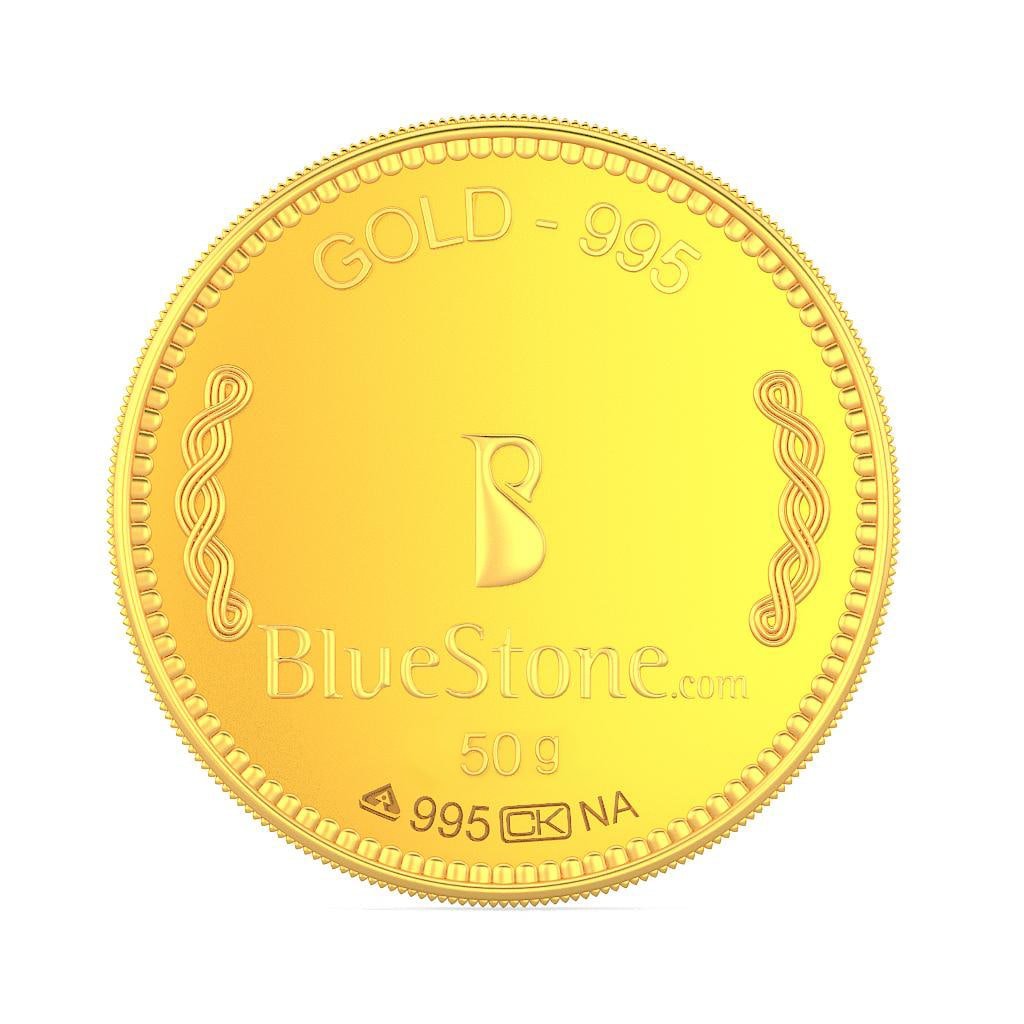 BlueStone BIS Hallmarked 50 Grams 24k (995) Yellow Gold Precious Coin ...