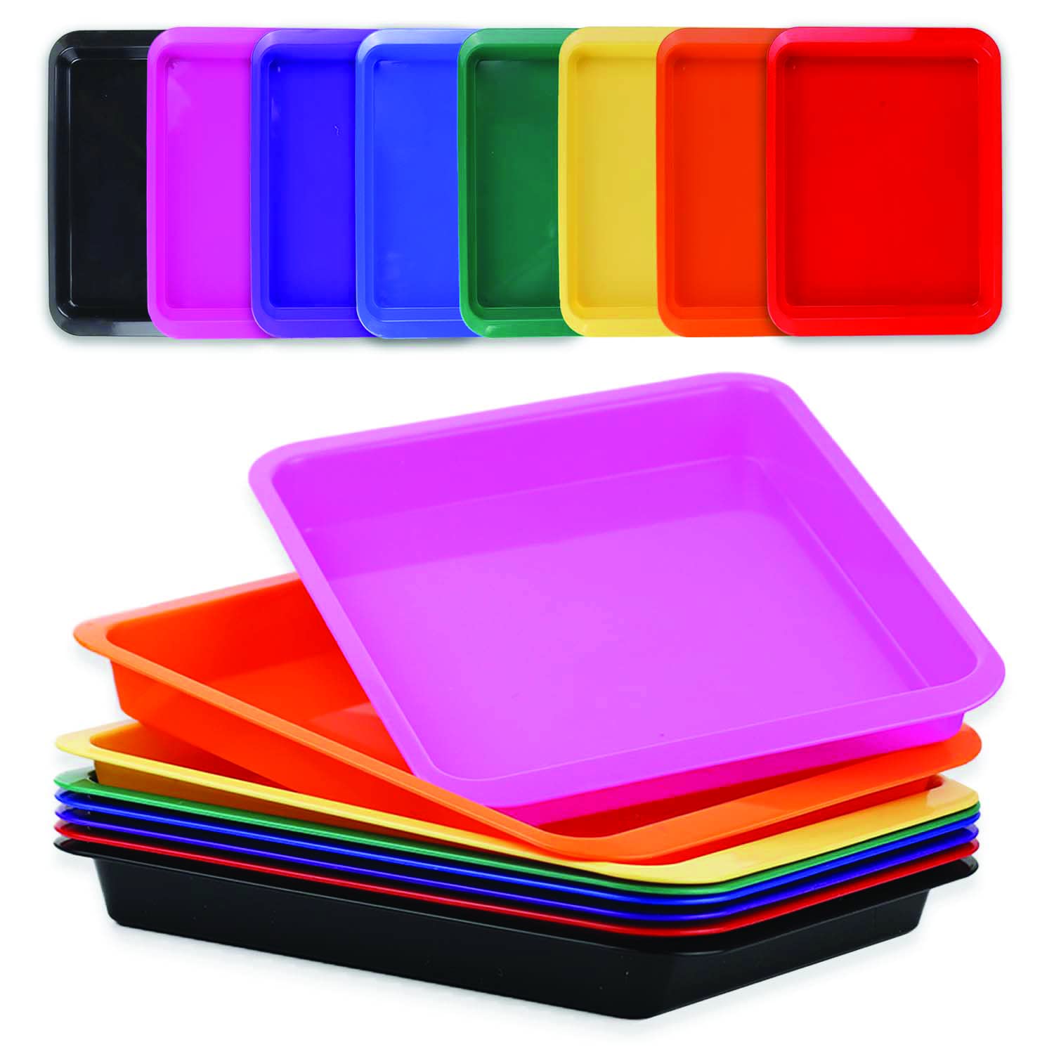 Buy Set of 8 Kids Activity Plastic Trays - Toddler Arts and Crafts ...