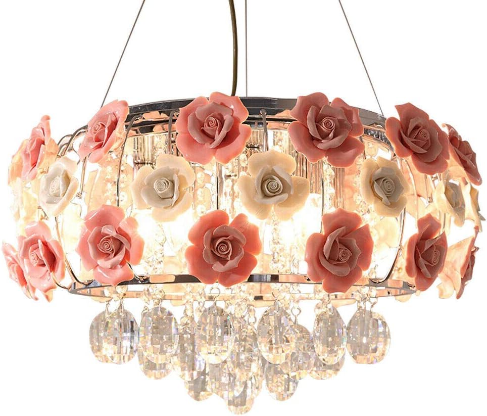 BOTAIDAHONG Pink Chandelier Crystal Ceiling Light Fixtures Flush Mount ...
