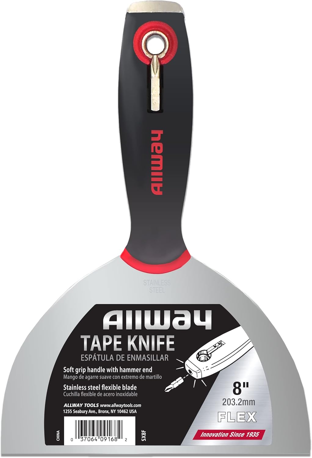 ALLWAY SX8F Soft Grip Flex Joint Knife with Hammer End and Screwdriver ...