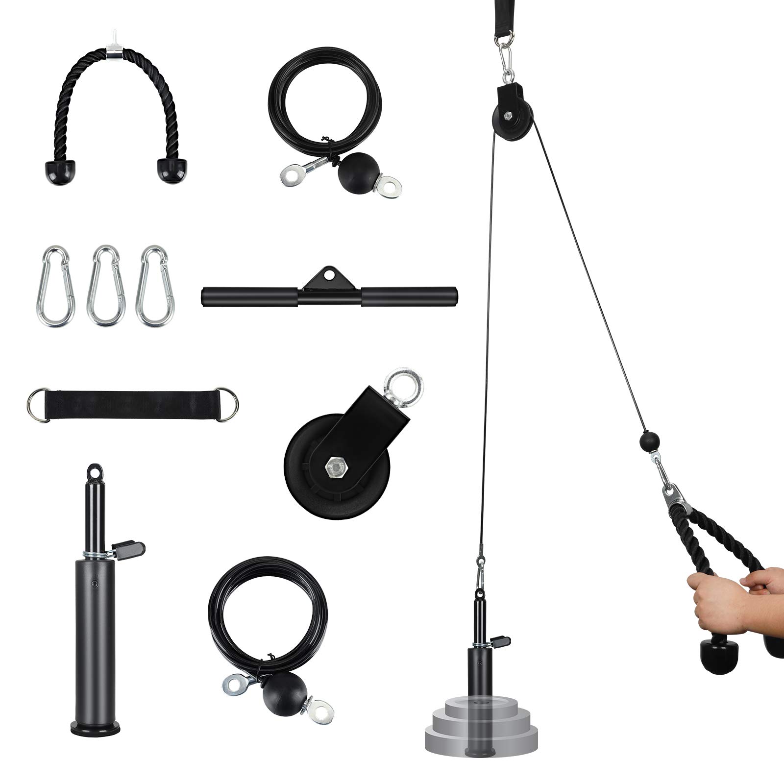 MATHOWAL Pulley Cable Machine Attachment System DIY Home Fitness Cable mathowal-pulley-cable-machine-attachment-system-diy-home-fitness-cable