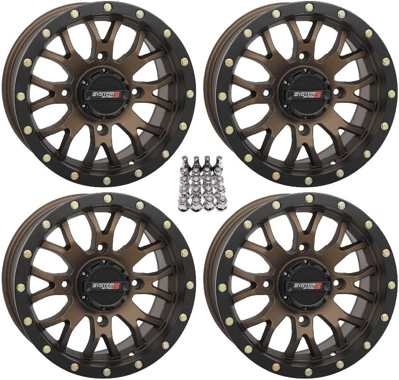 Amazon.com: System 3 ST-3 Bronze ATV Wheels 15" Can-Am Commander ...