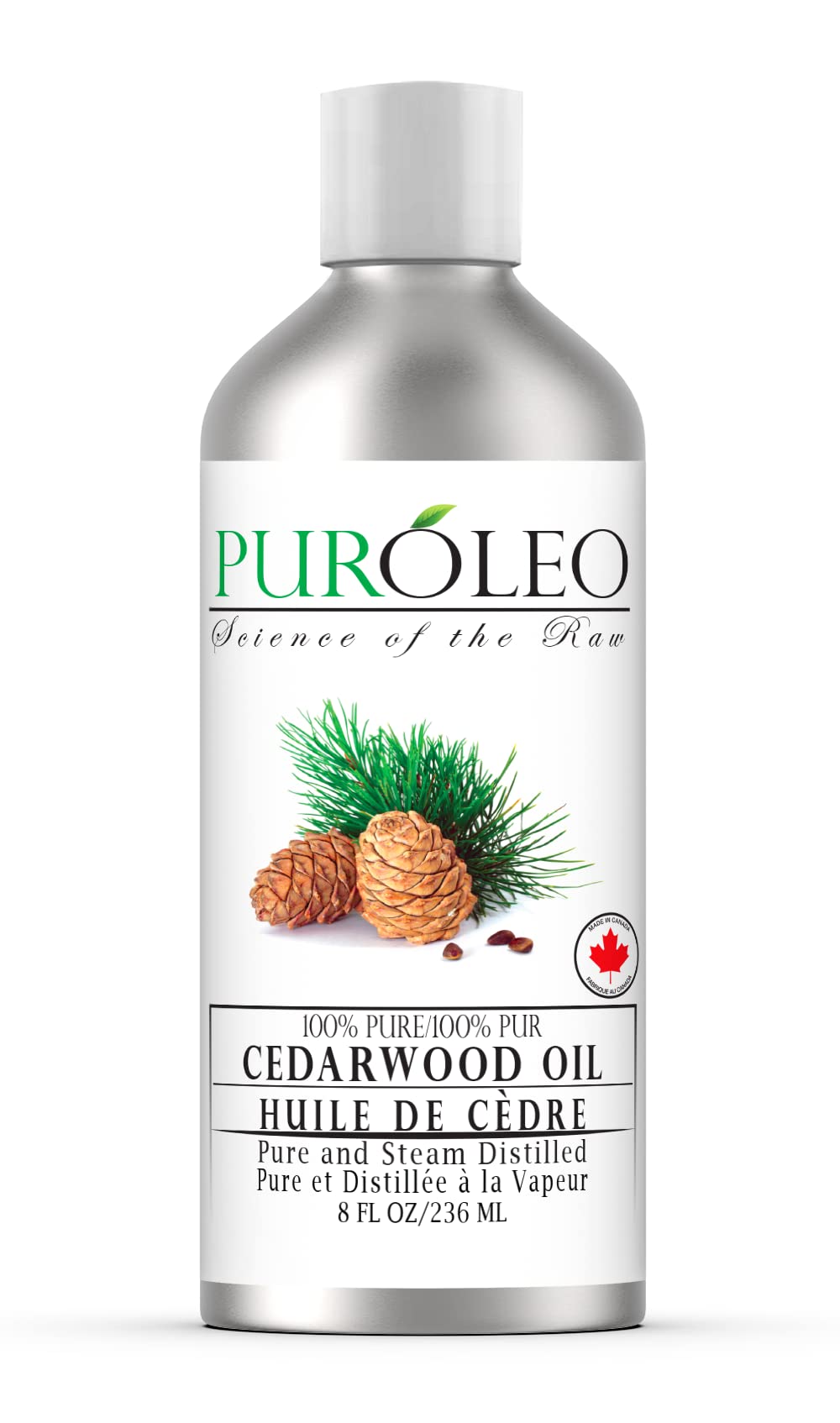 PUROLEO Cedarwood Essential Oil 8 Fl Oz/236 ML (Packed In Canada) 100% ...