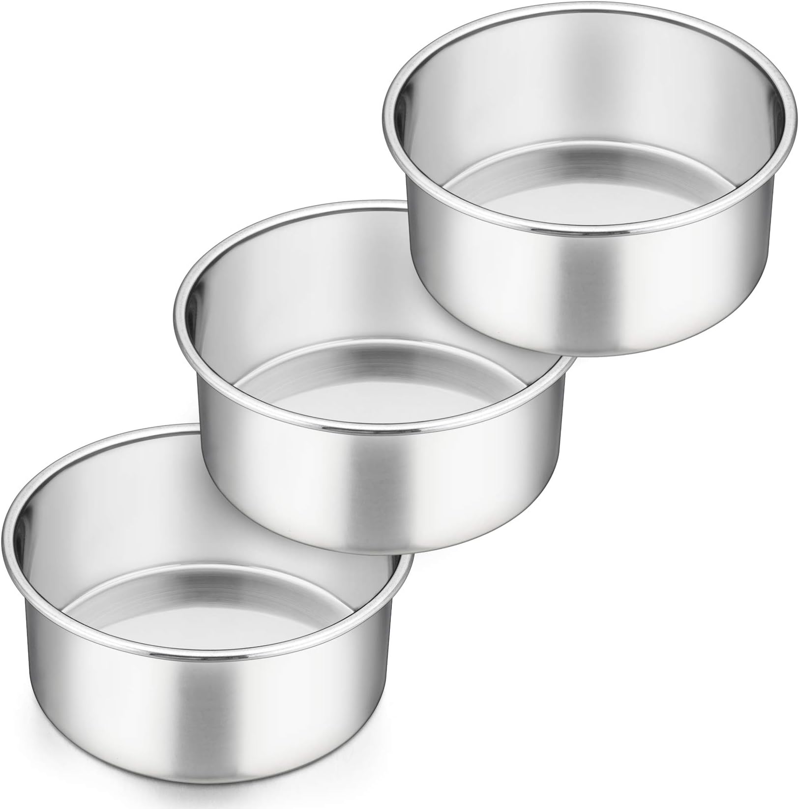 Amazon.com: P&P CHEF 6'' x 2.95'' Deep Cake Pan, Stainless Steel Round ...