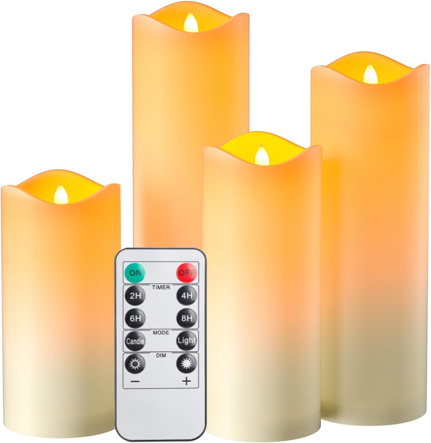 EXTSUD Waterproof LED Flameless Candles, Set of 4 Outdoor Battery ...